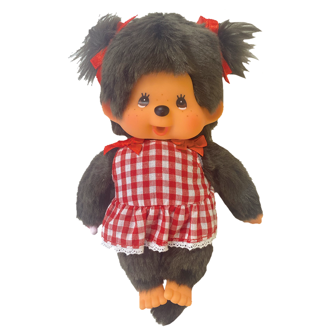 Monchhichi Red Gingham Dress 8" Doll | Monkey Pants